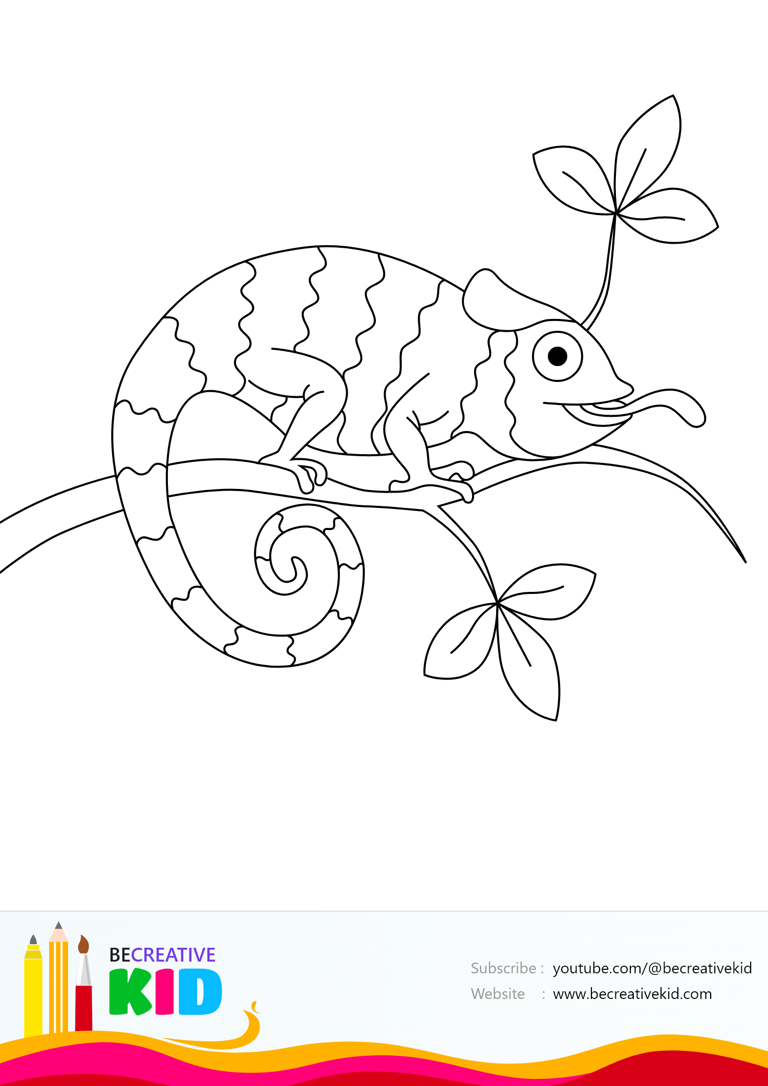 Download Free coloring page for coloring Chameleon pdf download and fill