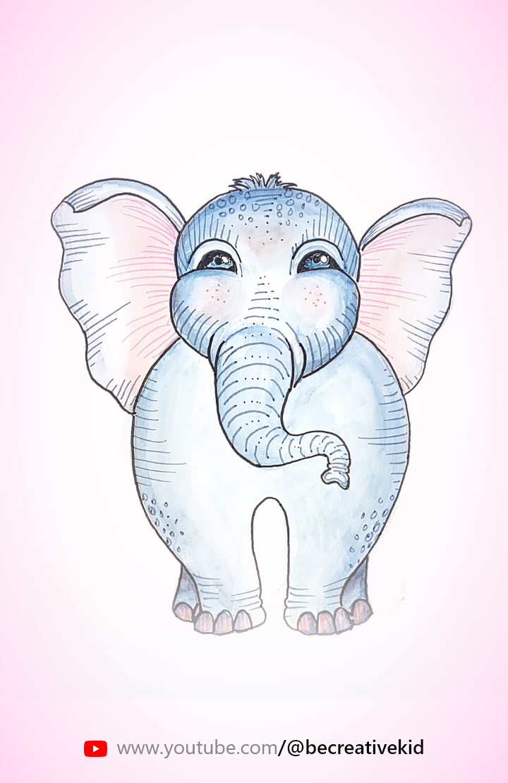 Free coloring page for coloring Elephant pdf download and fill color - how
