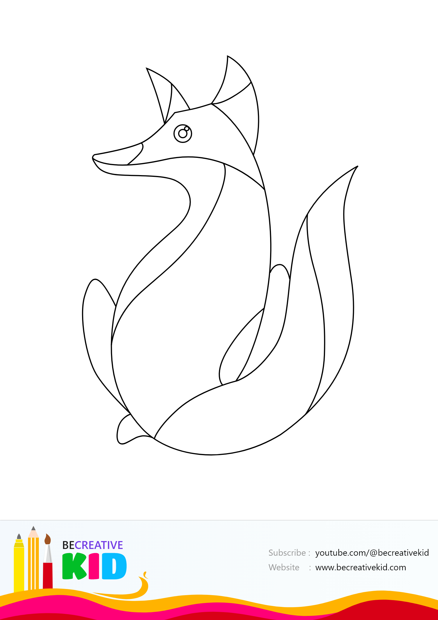 Download Free coloring page for coloring Fox pdf download and fill color