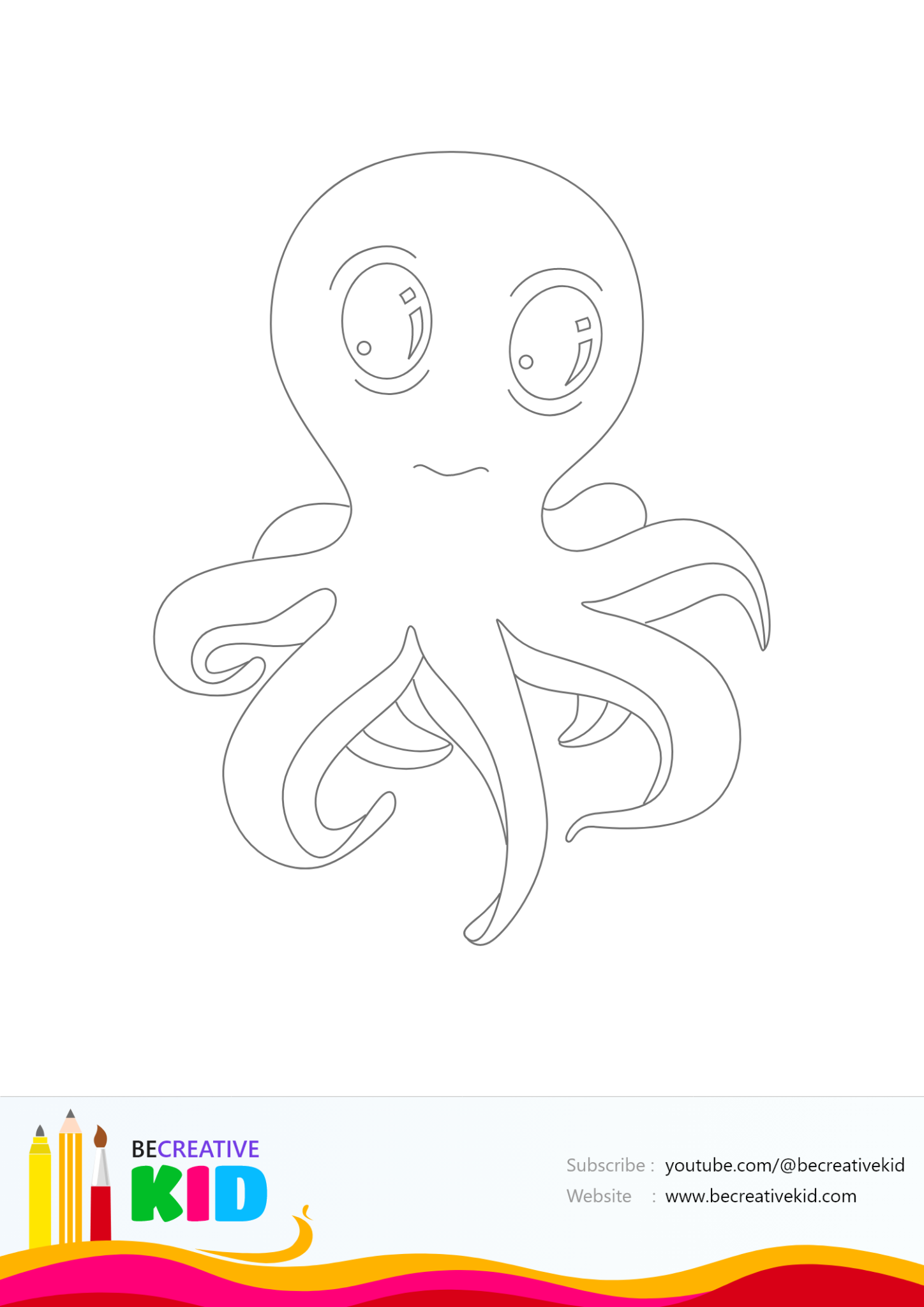 Free coloring page for coloring Octopus pdf download and fill color - how