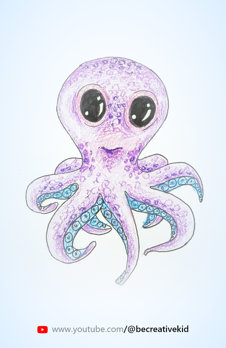 Free coloring page for coloring Octopus pdf download and fill color - how