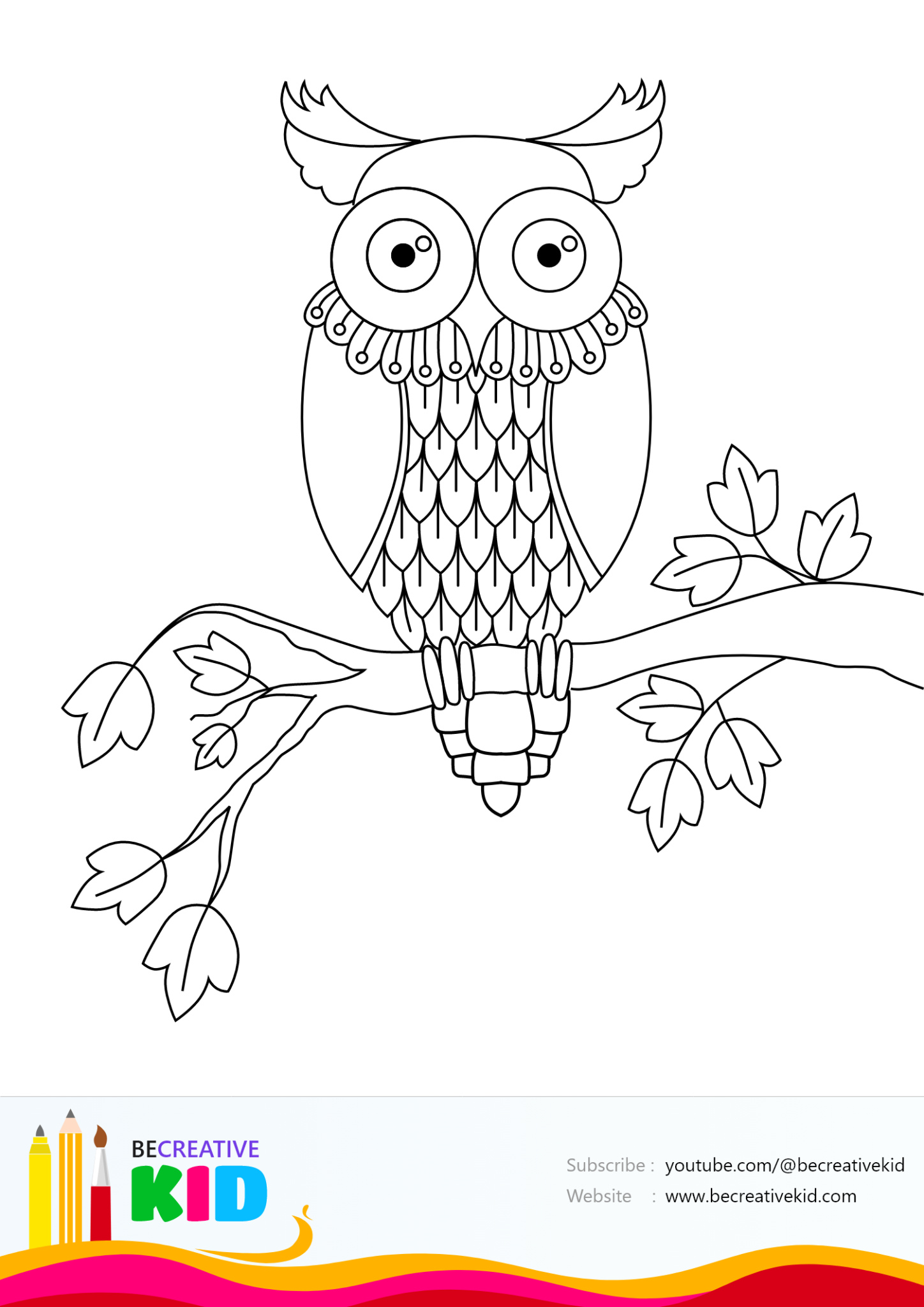 Free coloring page for coloring Owl pdf download and fill color - how to