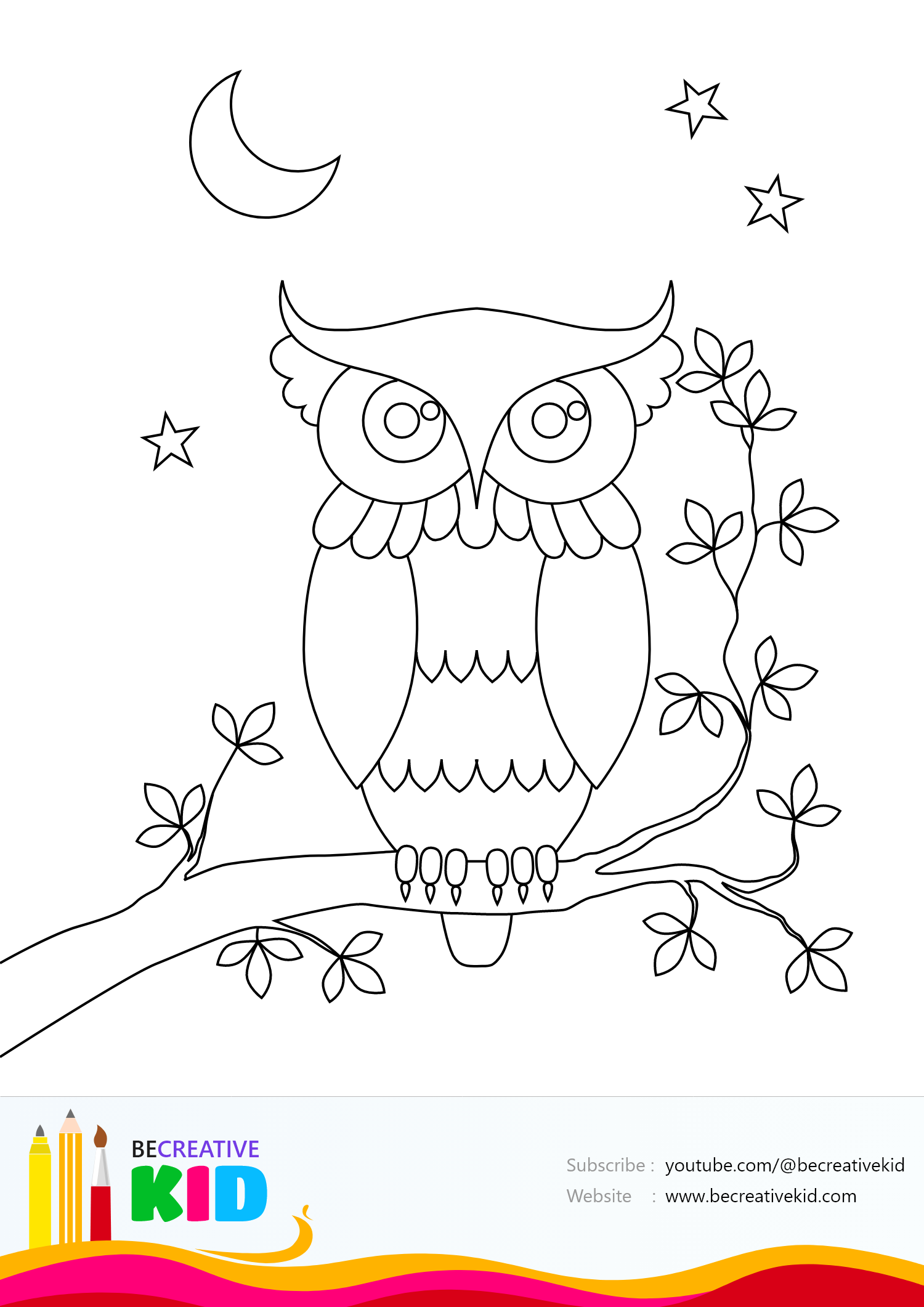 Free coloring pages for coloring Owl pdf download and fill color - how to