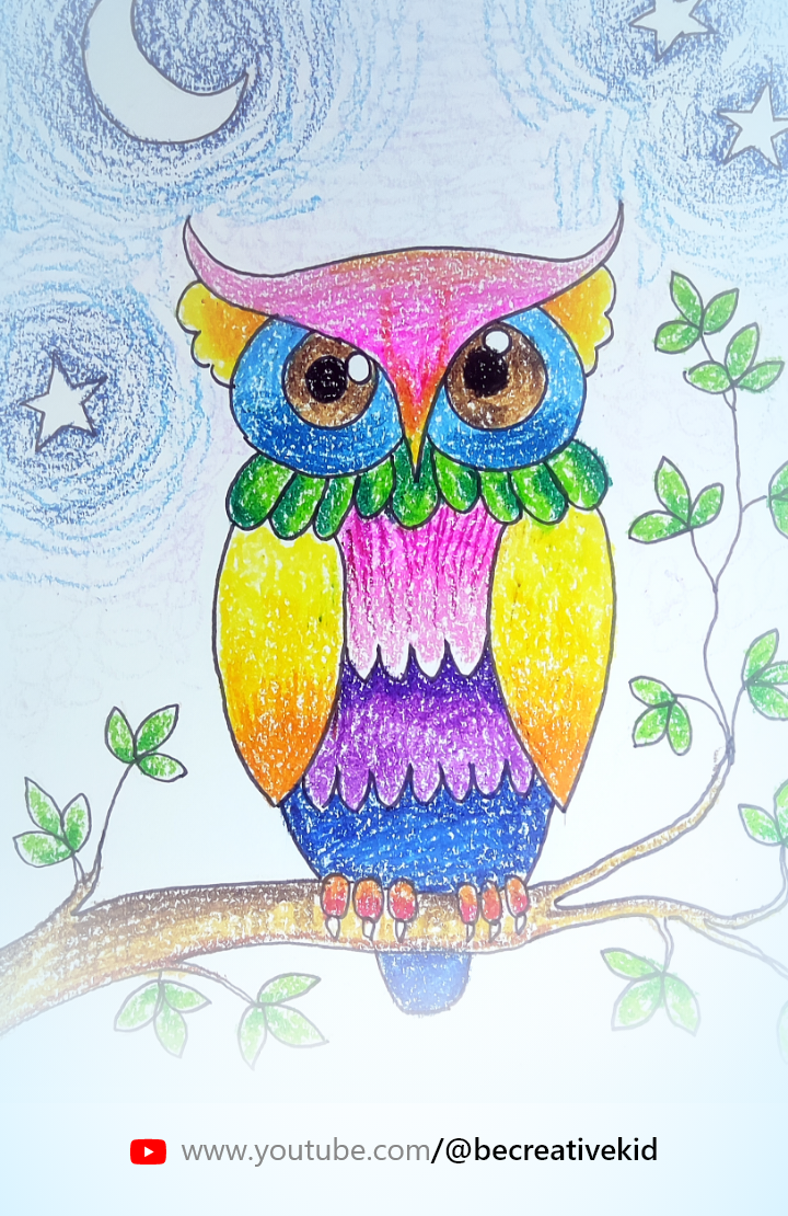 Free coloring pages for coloring Owl pdf download and fill color - how to