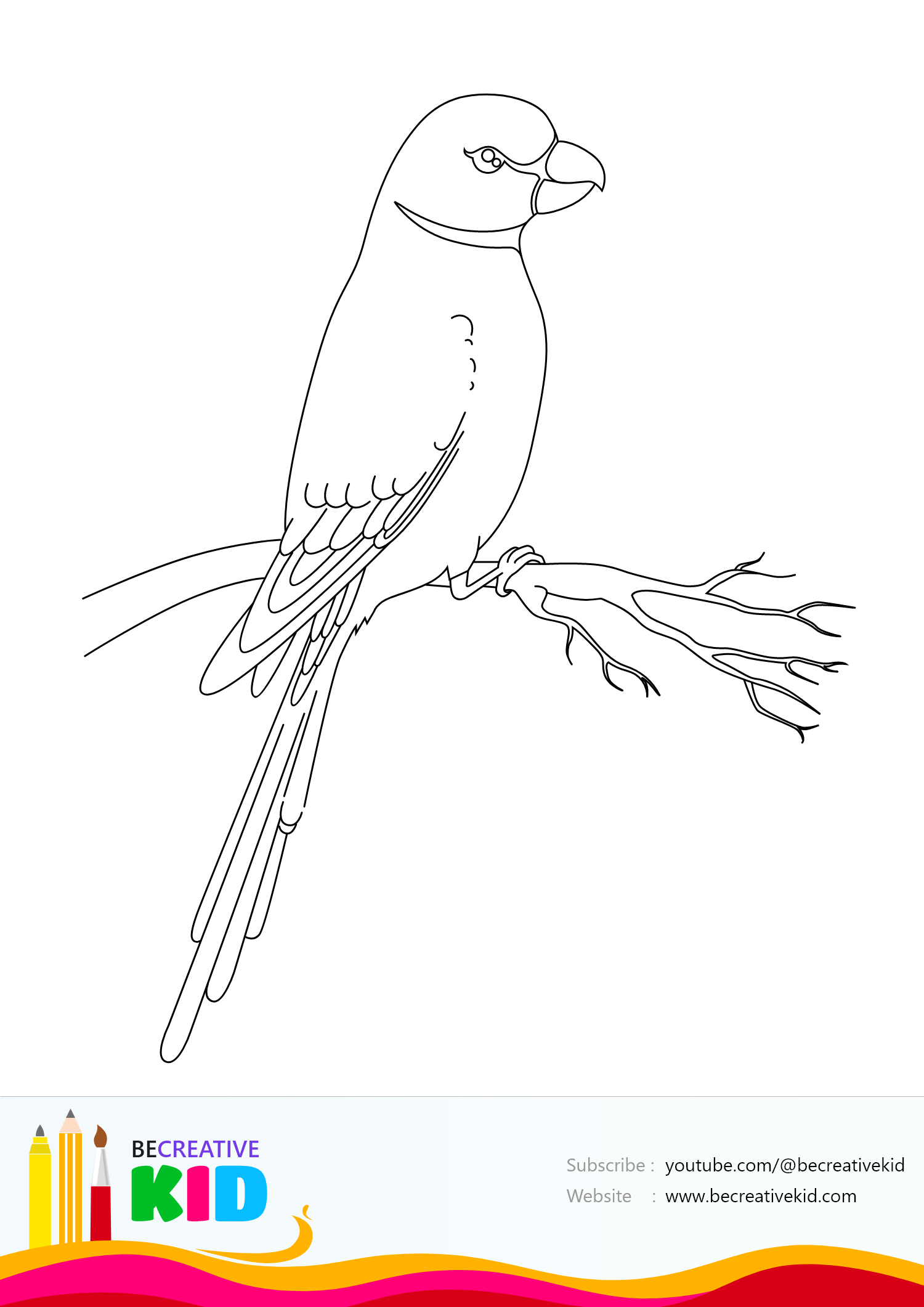 Free coloring page for coloring Parrot pdf download and fill color - how to