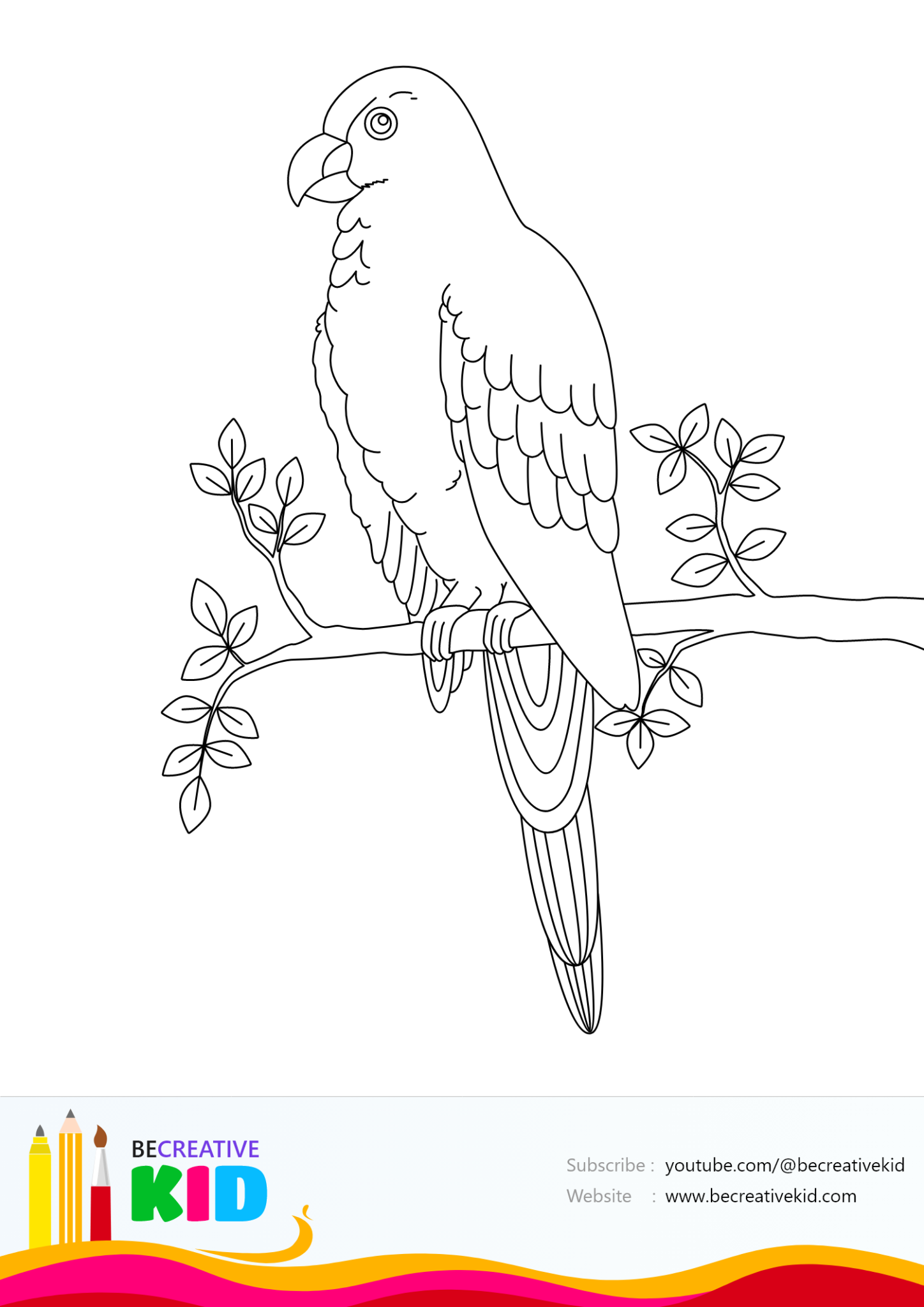 Download free coloring page for coloring Parrot pdf download and fill color