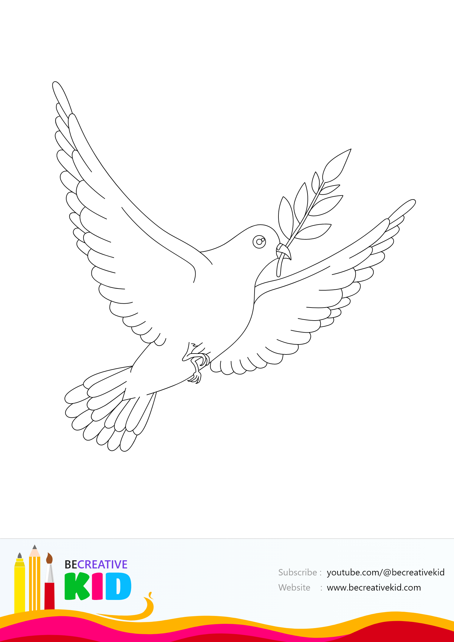 Free coloring page for coloring Dove pdf download and fill color - how to