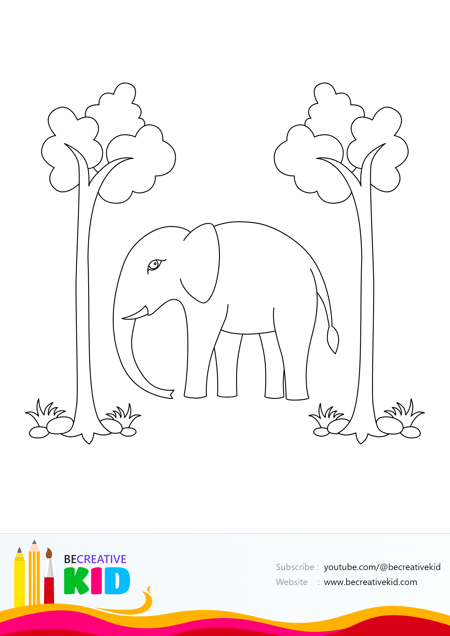 Download coloring page for coloring Elephant pdf download and fill color